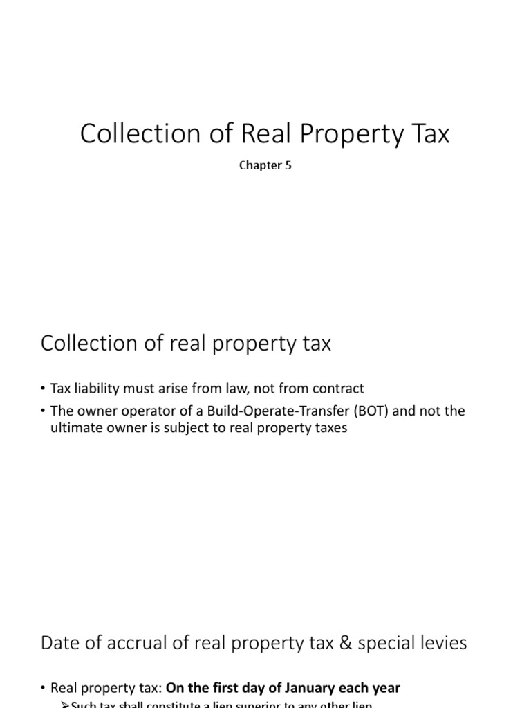 Part II. Chapter 5 Collection of Real Property Tax | PDF | Property Tax ...