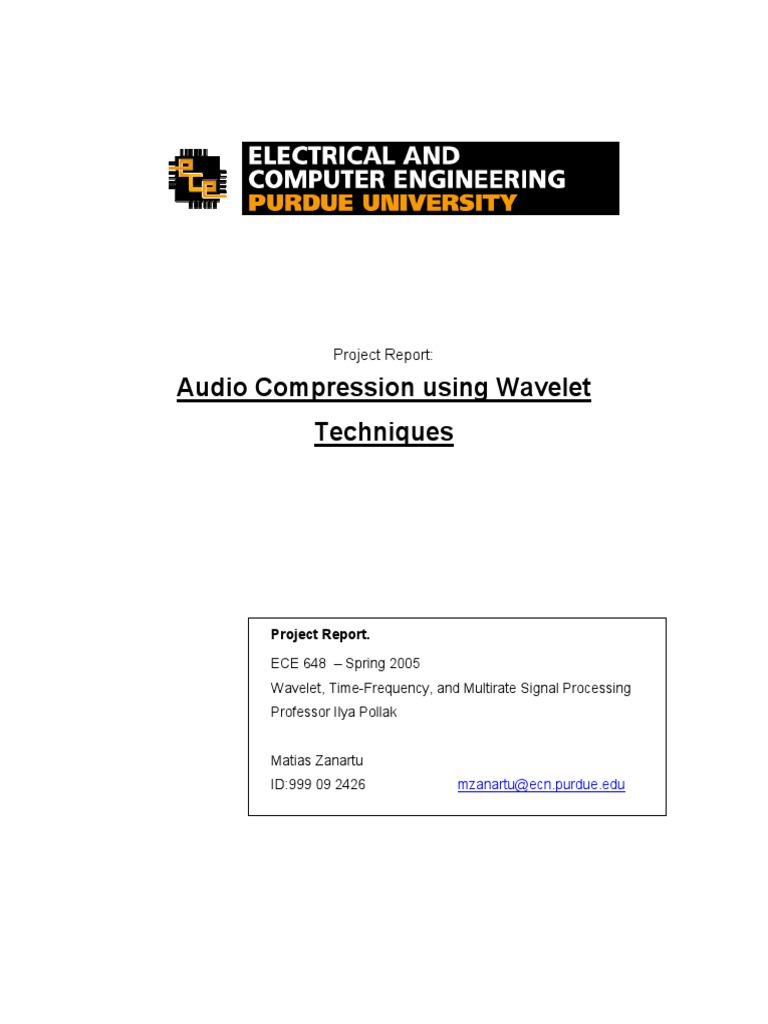 Audio Compression Using Wavelet Techniques: Project Report | Download Free PDF | Data ...