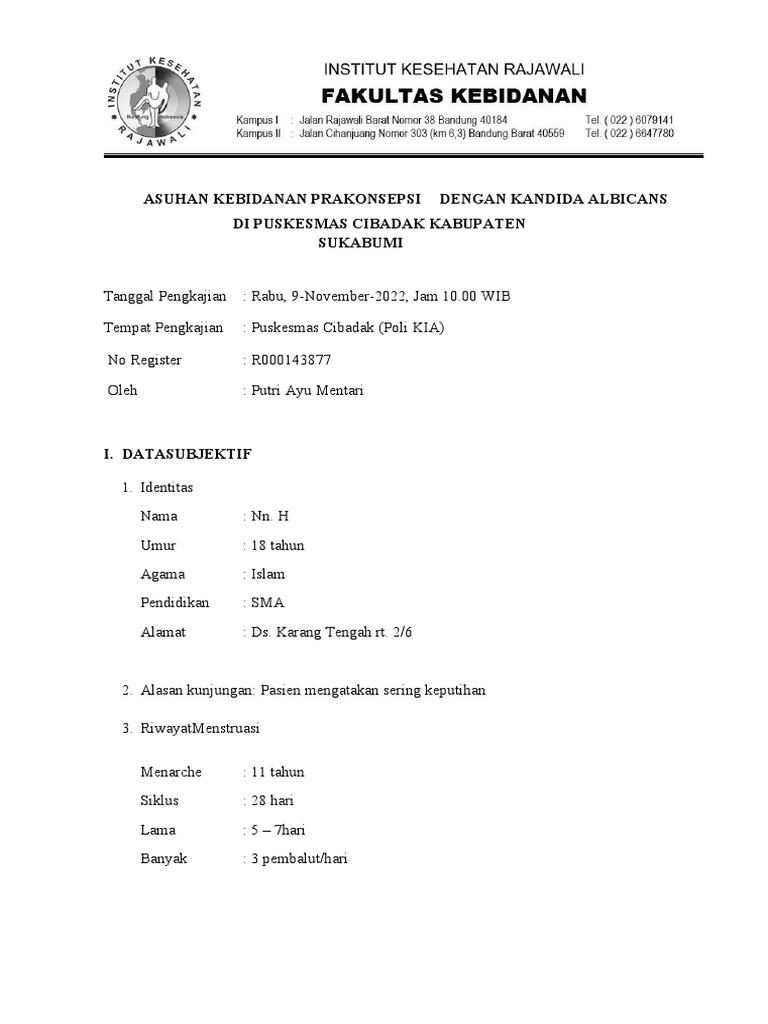 Soap Askeb Remaja Putri Ayu Mentari | PDF Soap Askeb Remaja Putri Ayu Mentari | PDF