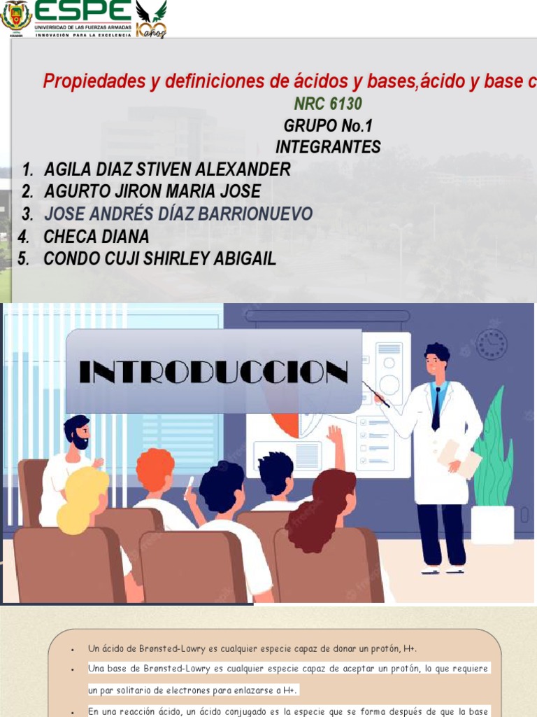 Propiedades y Definiciones de Ácidos y Bases, Ácido y Base Conjugada ...