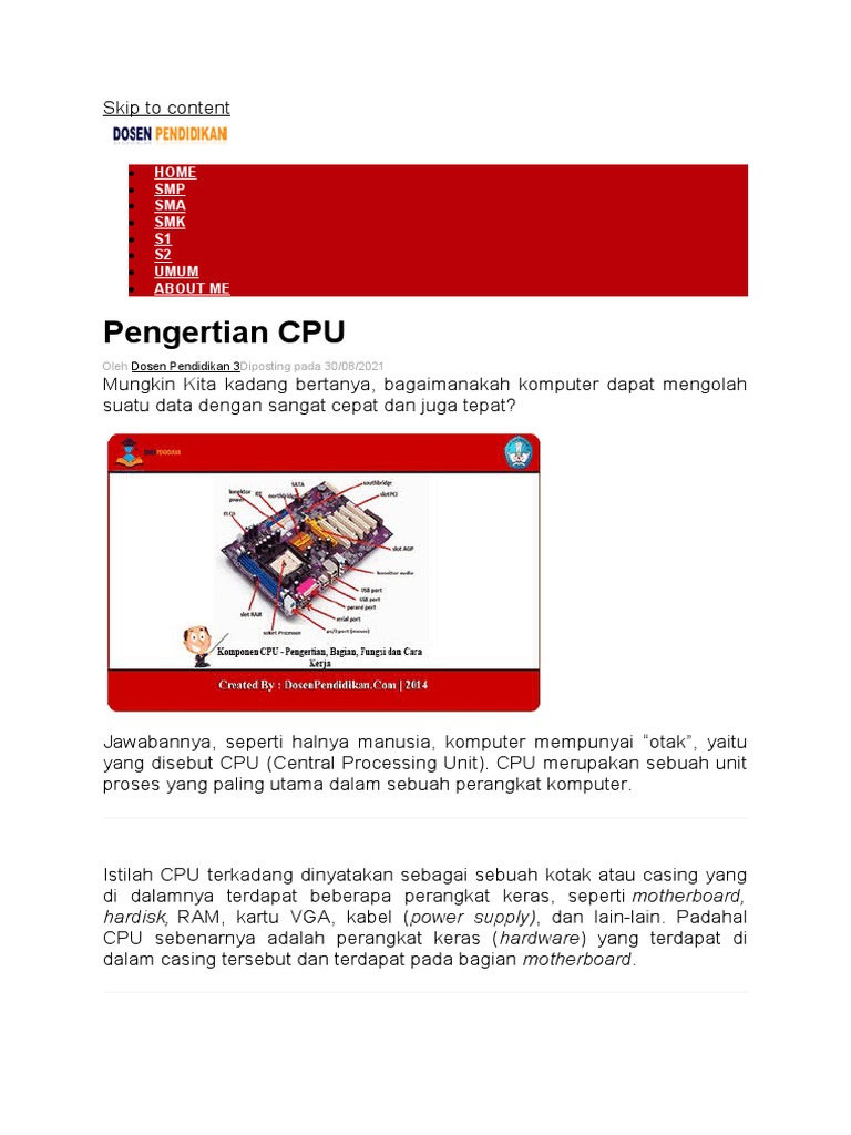 Komponen Cpu | PDF