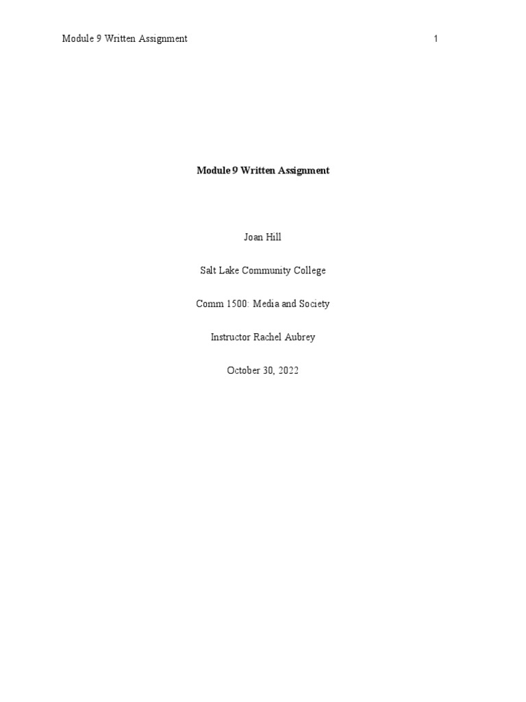 Module 9 Written Assignment | PDF | Social Media | Popular Culture ...