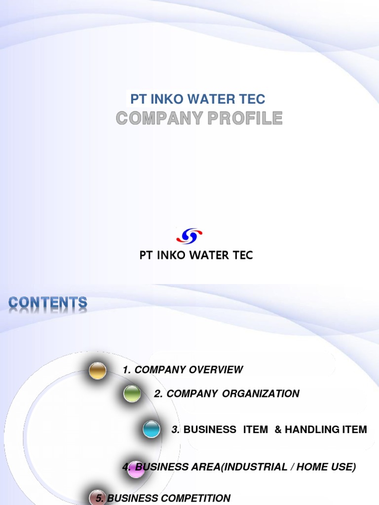 Company Profile PT Inko Water Tec - 1 | PDF | Water Purification ...