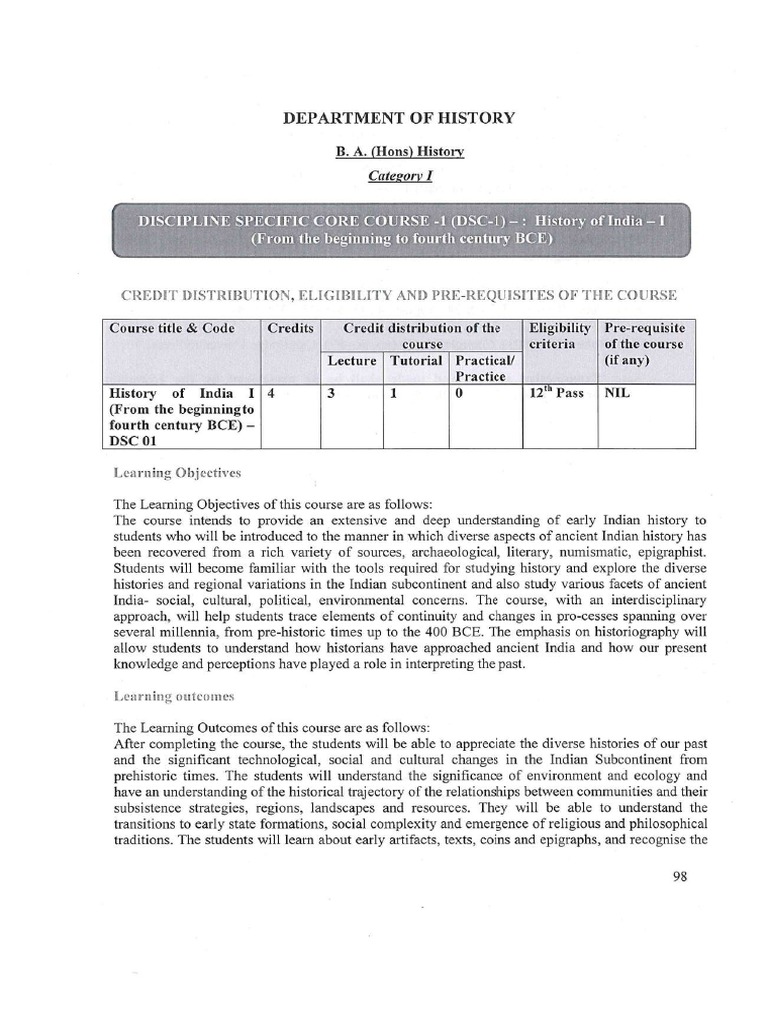 NEP UGCF History Syllabus | PDF