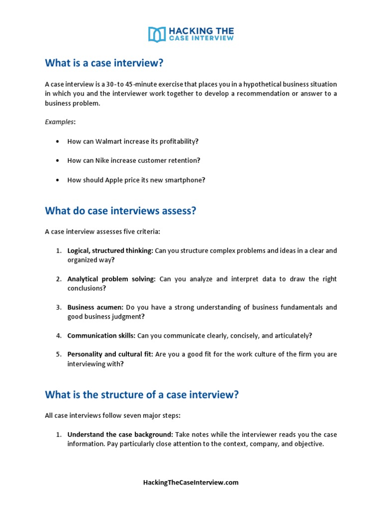 Case Interview Cheat Sheet and Study Guide | PDF | Mergers And ... Case Interview Cheat Sheet and Study Guide | PDF | Mergers And ...