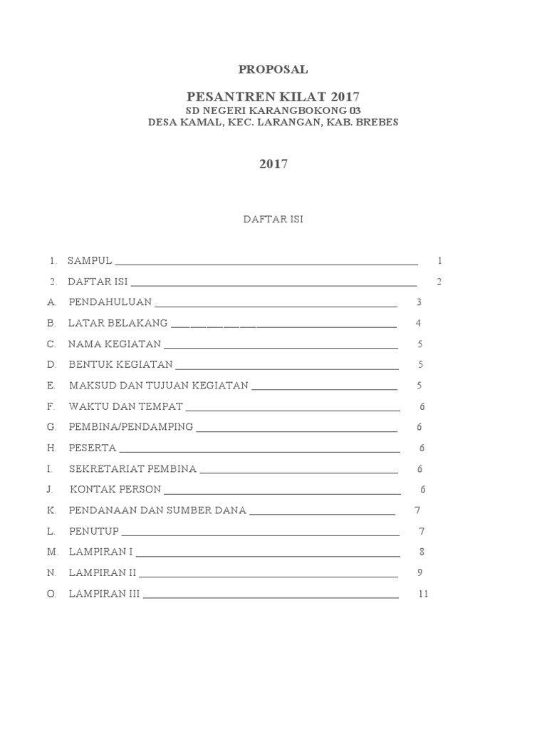 PROPOSAL Pesantren Ramadhan | PDF