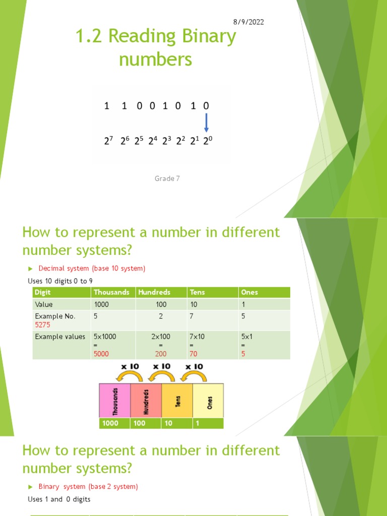 Lesson 2 Reading Binary Numbers Pdf Bit Theoretical Computer Science 