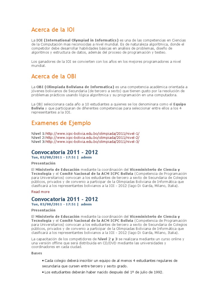 Acerca de La IOI | PDF | Algoritmos | Science