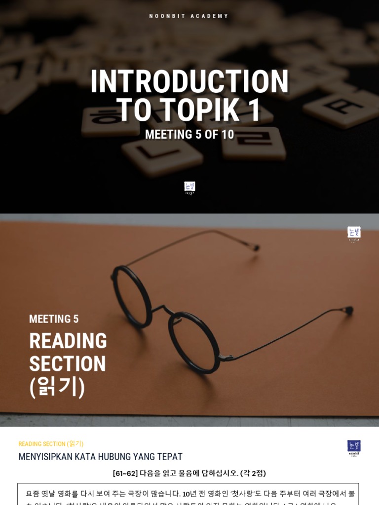Meeting 5 - Introduction To TOPIK 1 | PDF