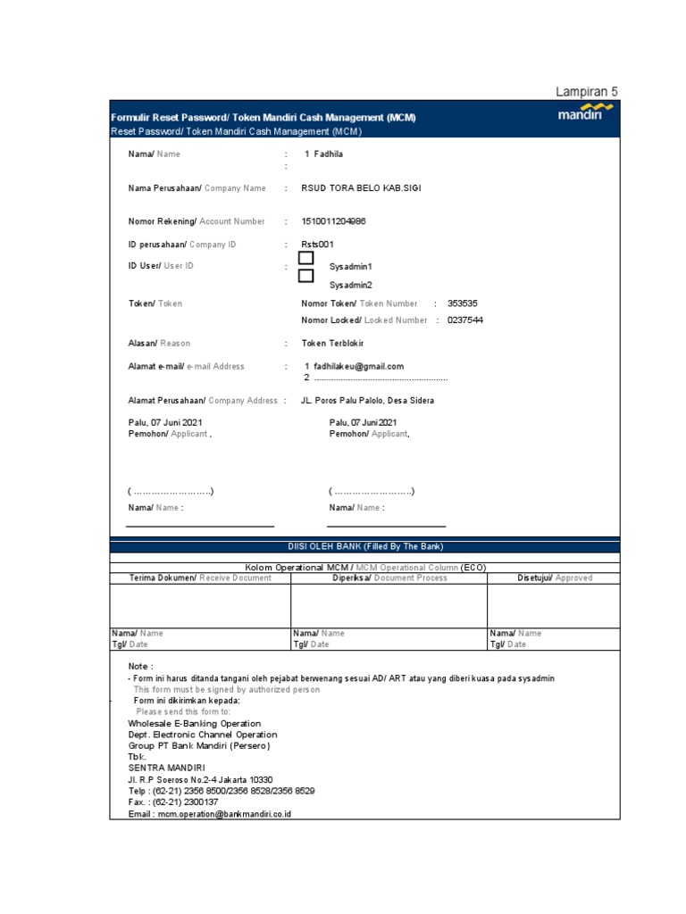 Lampiran 8 Form Reset Password MCM Final | PDF | Bisnis | Pengelolaan ...