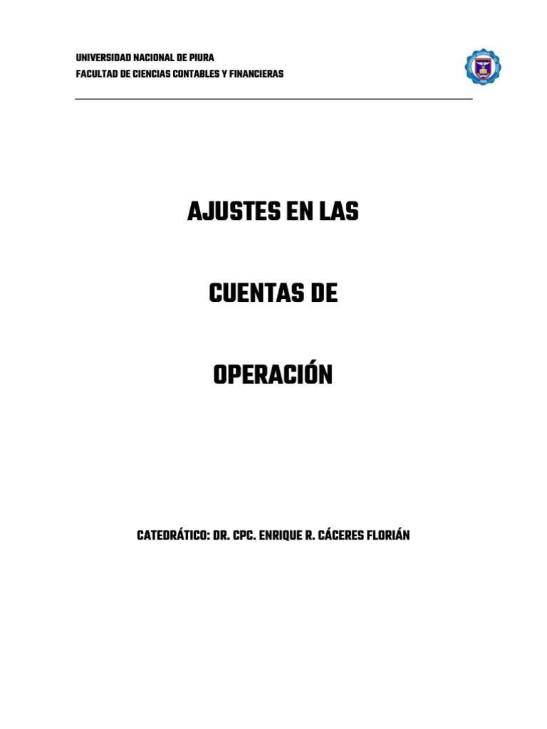 1 Libro Ajustes en Las Cuentas de Operación - Unidad 4 - Pag 100 | PDF ...