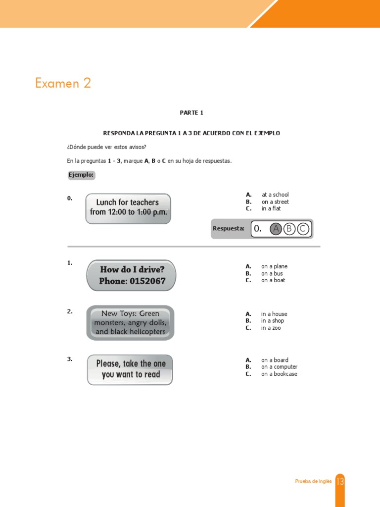 Cuadernillo de Preguntas Saber 11 - Inglés - II | PDF