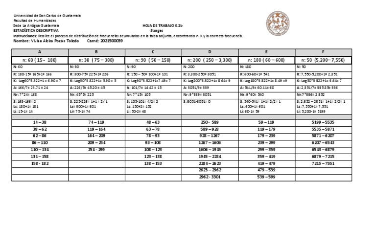 3.TAREA Sturges Ejercicio II A | PDF