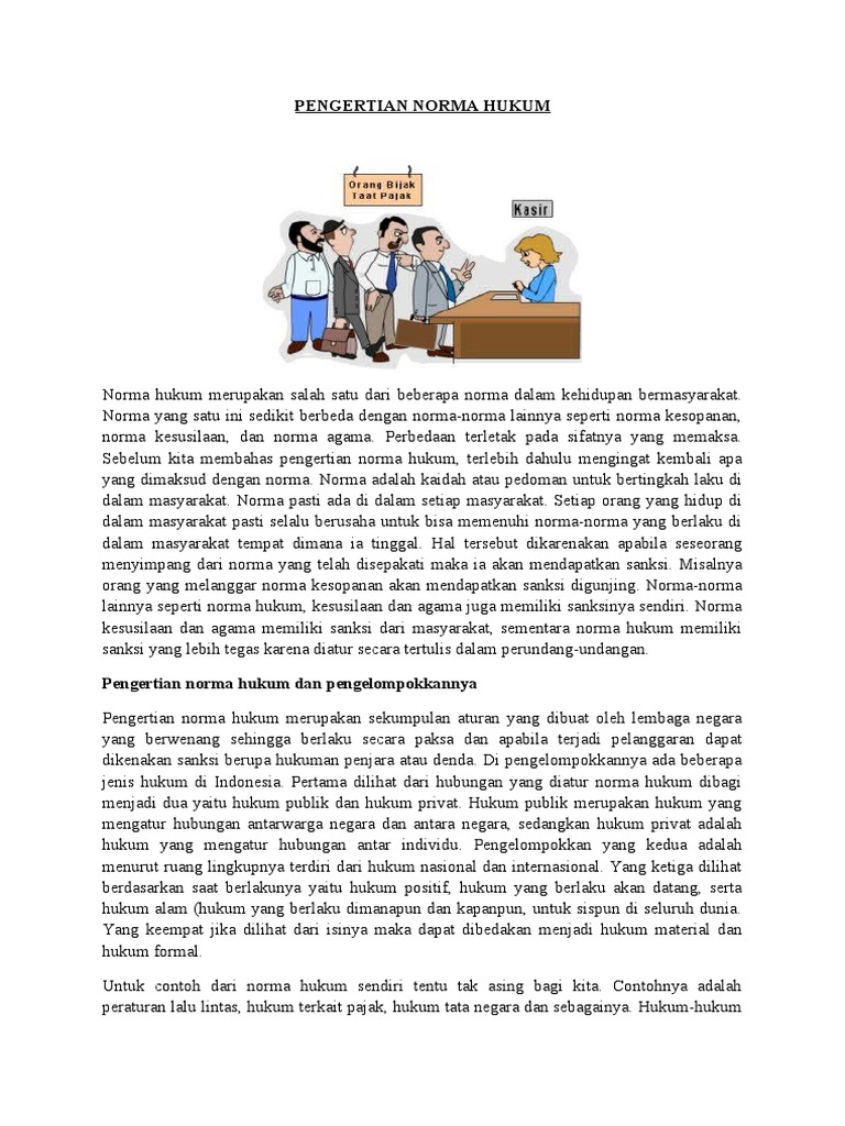 Pengertian Norma Hukum | PDF