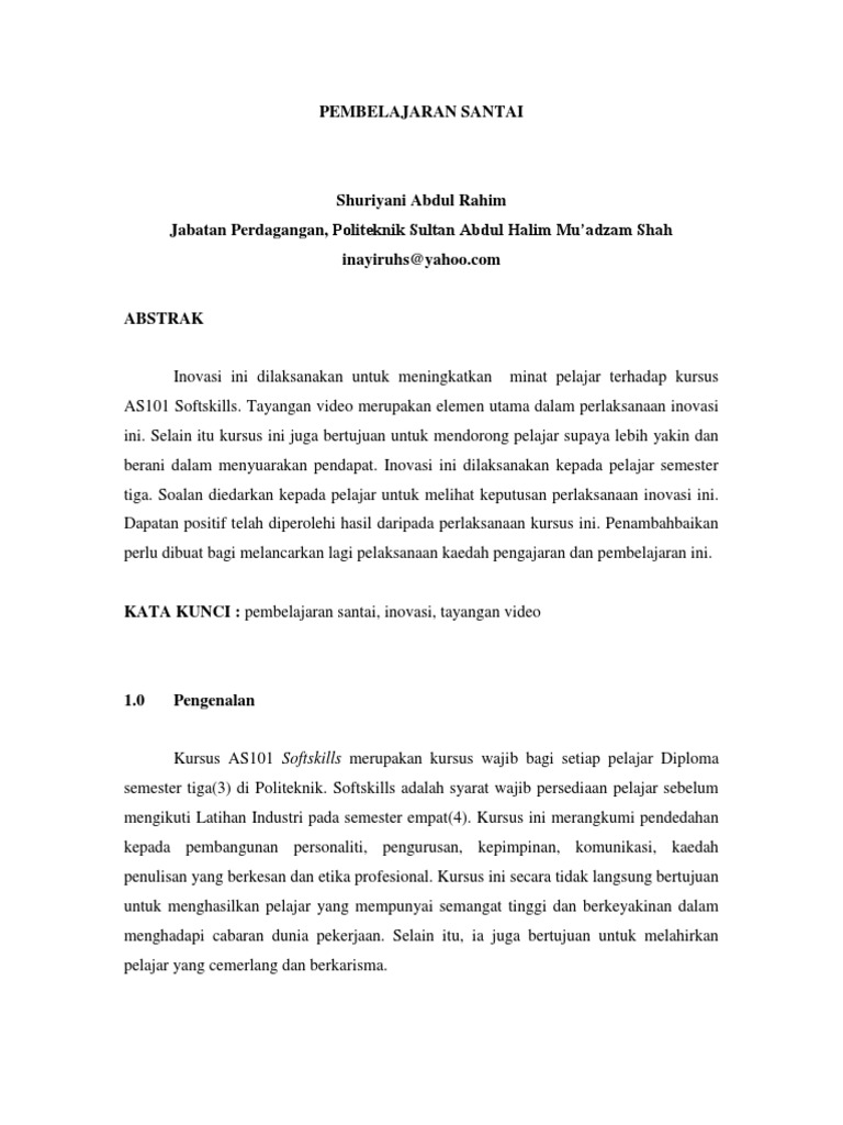 Pembelajaran Santai | PDF