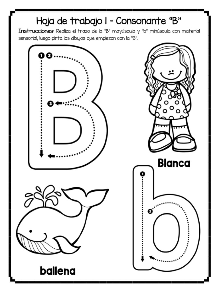 Hojas de Trabajo - Semana 1 - Consonante B | PDF