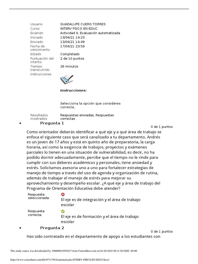 Automatizada Interv Psico en Educ | PDF | Planificación | Toma de decisiones