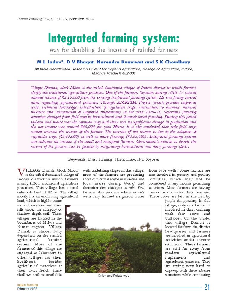 Integrated Farming Boosts Farmer Income | PDF | Agriculture | Farmer