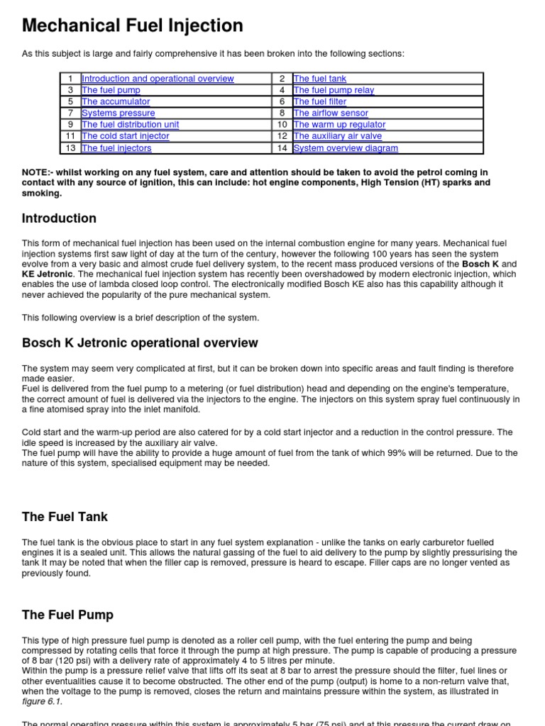 Bosch Mechanical Fuel Injection | PDF | Fuel Injection | Internal ...