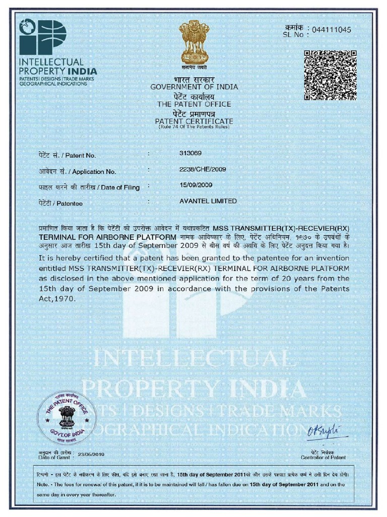 Countries Patent Certificates | PDF