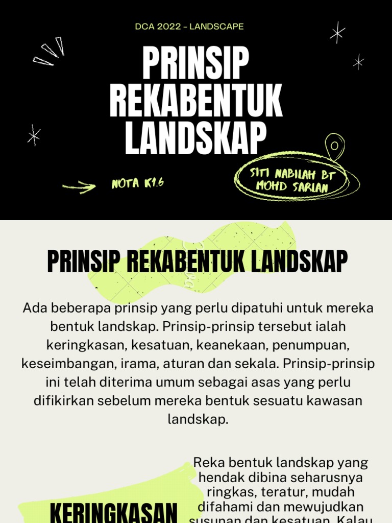 Prinsip Rekabentuk Landskap | PDF