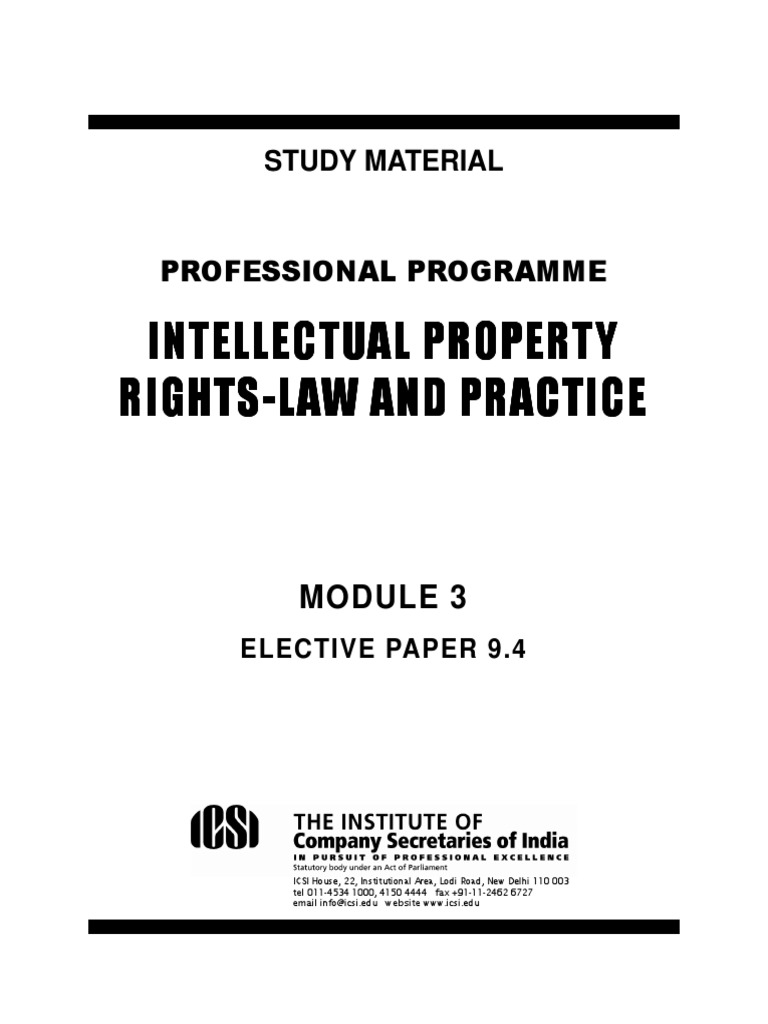 IPR - 1 Notes | PDF | Patent | Intellectual Property