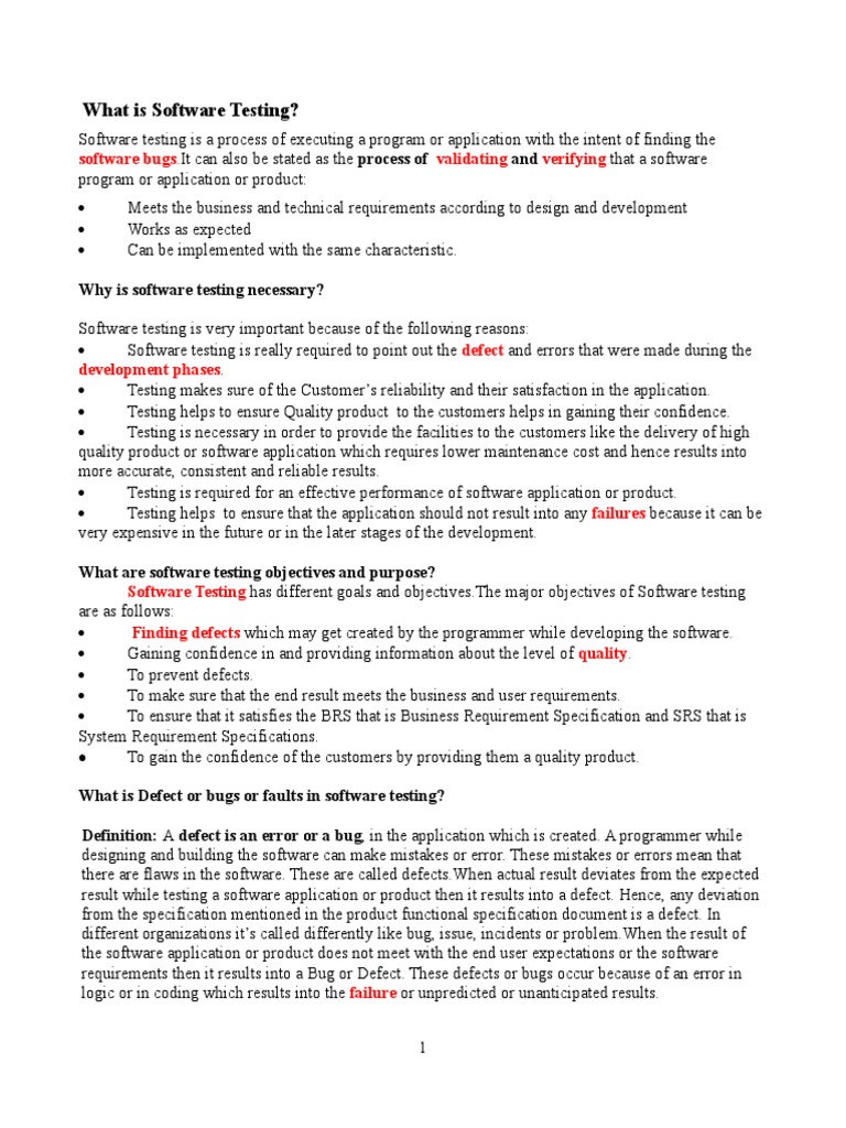 Testing Pdf Software Testing Software Bug 4619