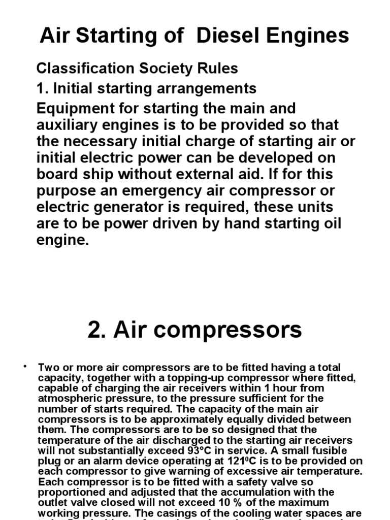 12 Air Starting of Diesel Engines | PDF | Valve | Piston