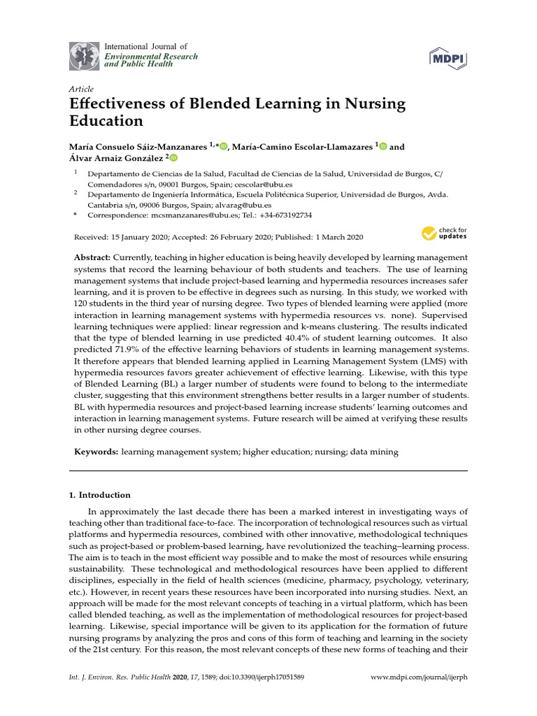 Effectiveness of Blended Learning in Nursing | PDF | Teaching Method ...