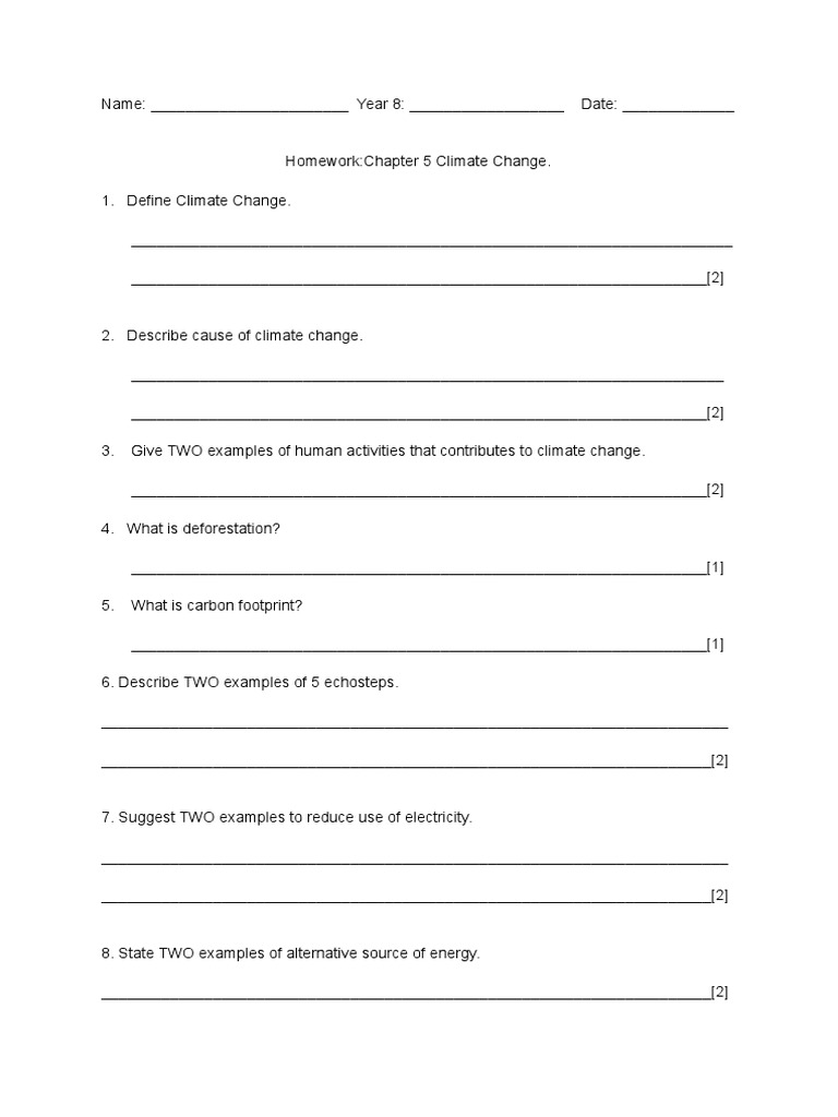 Social Studies Homework | PDF | Climate Change | Natural Environment
