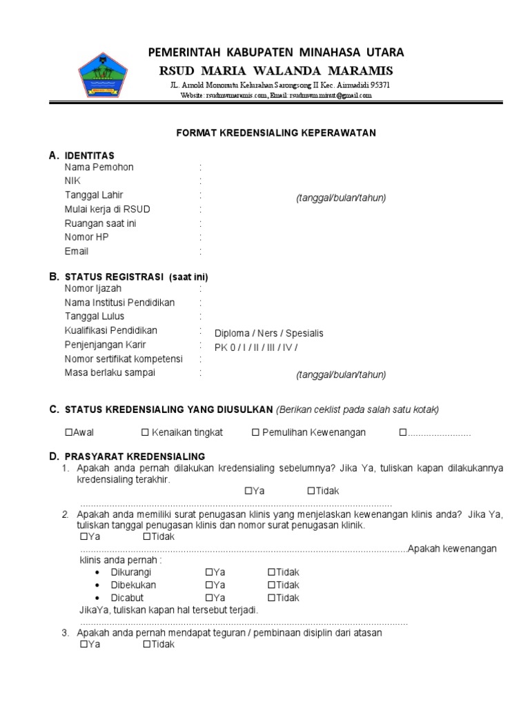 Formulir Kredensial Komplit | PDF