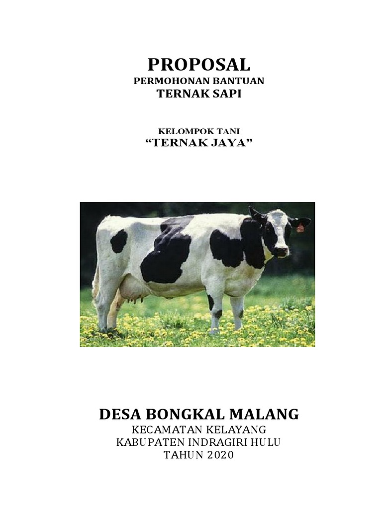 Proposal Permohonan Ternak Sapi Bongkal Malang-Ternak Jaya | PDF