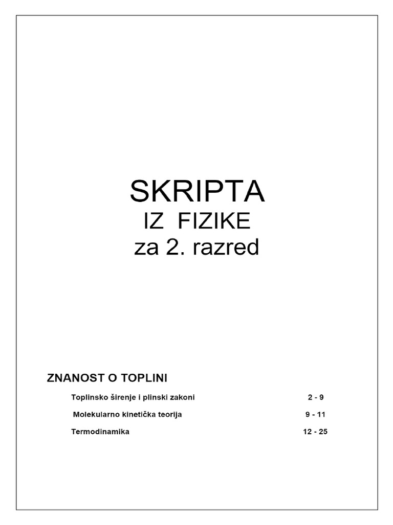 Skripta Iz Fizike Za 2. Razred - PDF | PDF