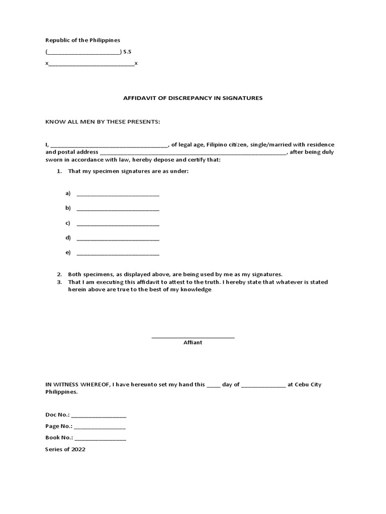 HDMF Affidavit of Discrepancy | PDF