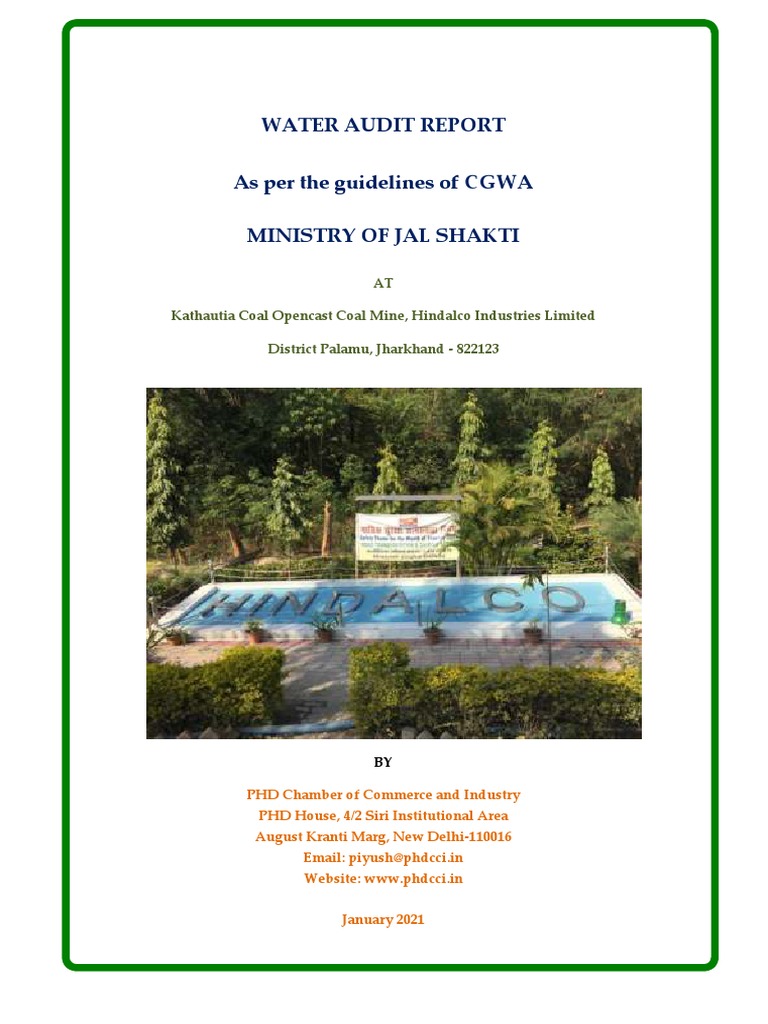 Water Audit Final Report 2021 | PDF | Water | Coal Mining