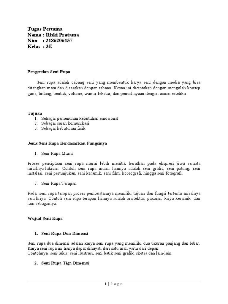 Tugas Seni Rupa | PDF