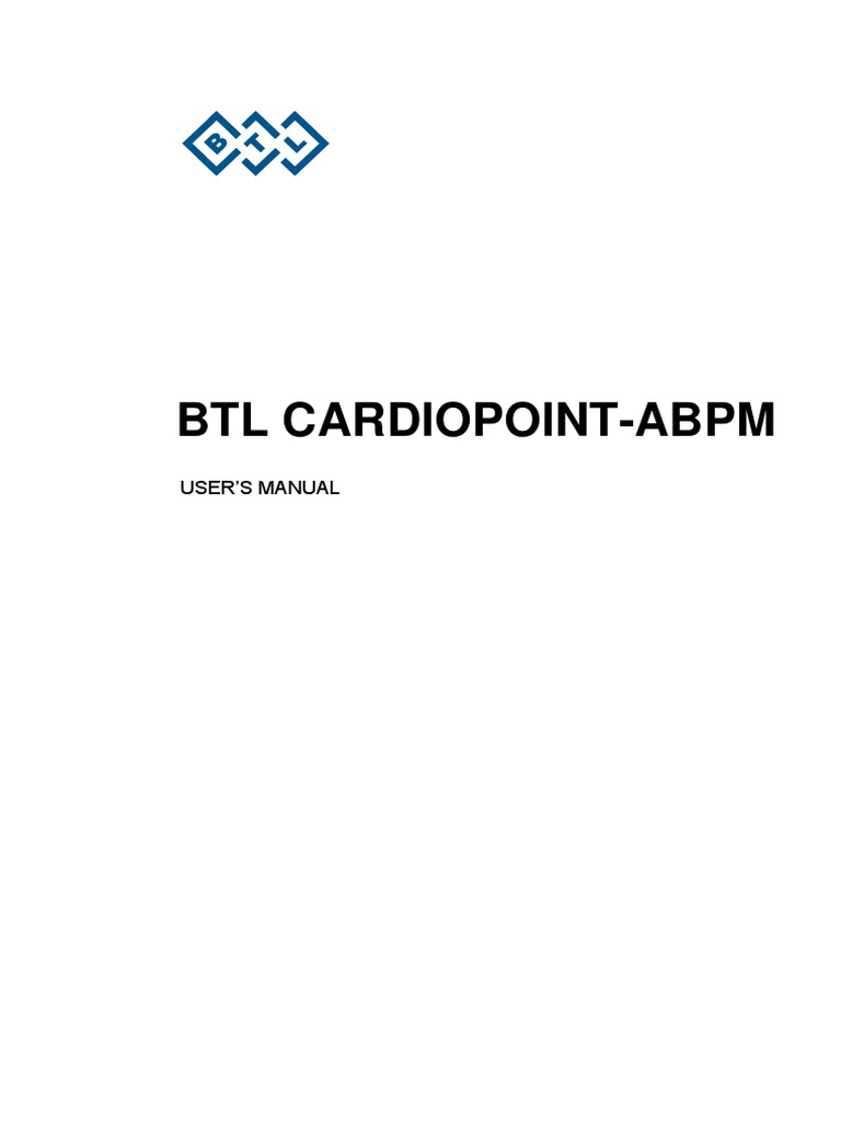 591-80 BTL CardioPoint-ABPM Users Manual English | PDF | Blood Pressure ...