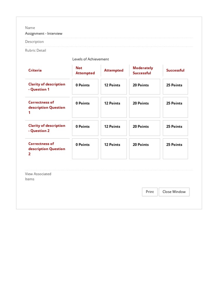 Interview Marking | PDF
