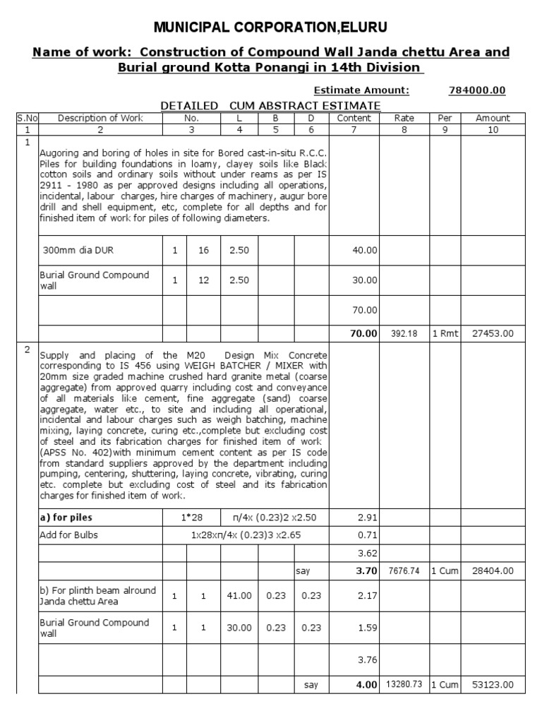 Compound Wall | PDF | Deep Foundation | Concrete