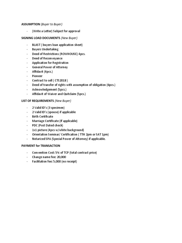 Assumption Process | PDF