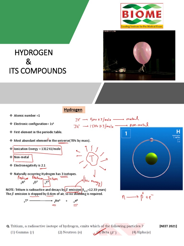 Overview of Hydrogen Compounds | PDF | Hydride | Hydrogen