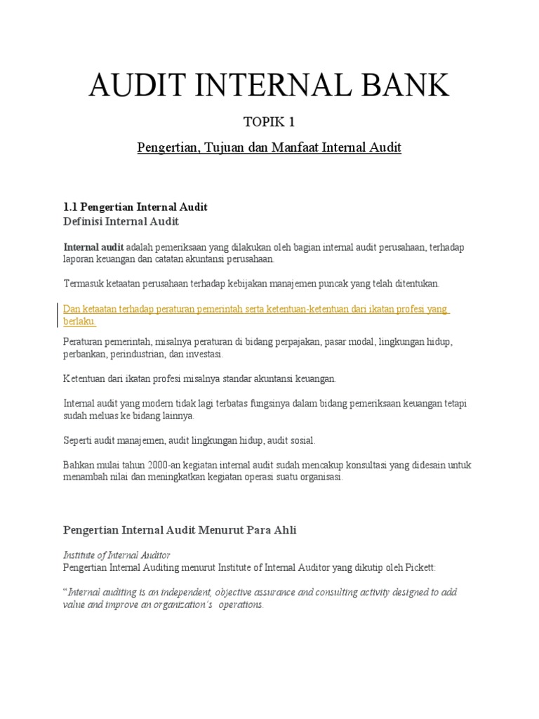 Audit Internal Bank 3 | PDF