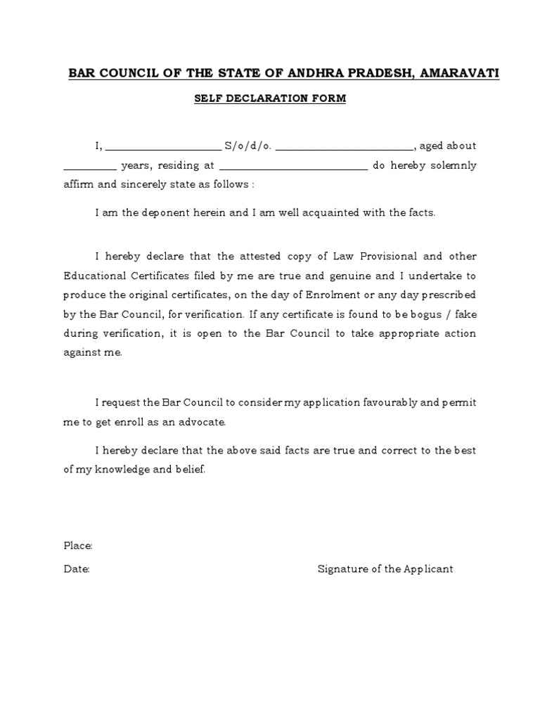 Proforma of Undertaking Affidavit | PDF