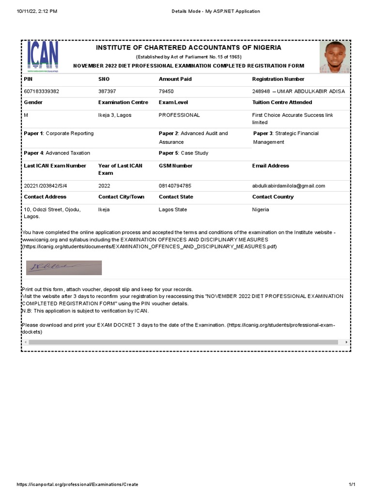 Ican App Form | PDF | Accounting
