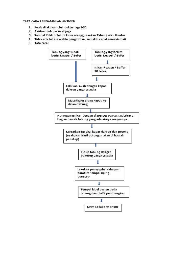 Tata Cara Pengambilan Antigen | PDF
