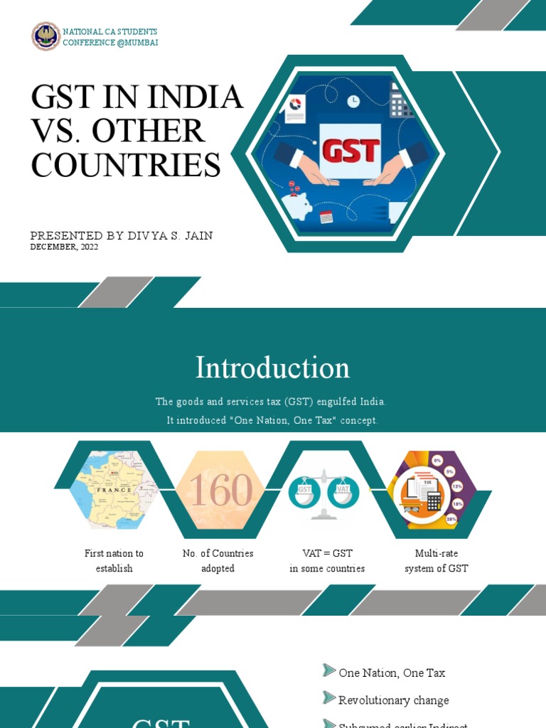 GST in India vs. Other Countries - Divya S. Jain | PDF