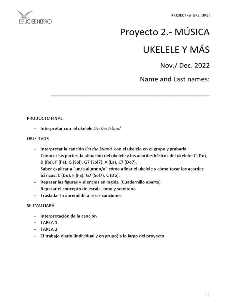 1.2. - Proyecto 2 Uke Uke Cuadernillo Alumnado | PDF | Evaluación ...