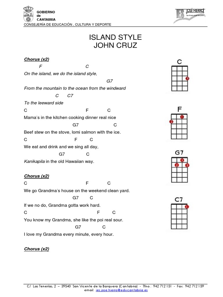 Island Style Lyrics by John Cruz | PDF