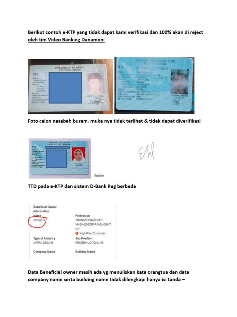 Contoh E-Ktp 100% Reject | PDF