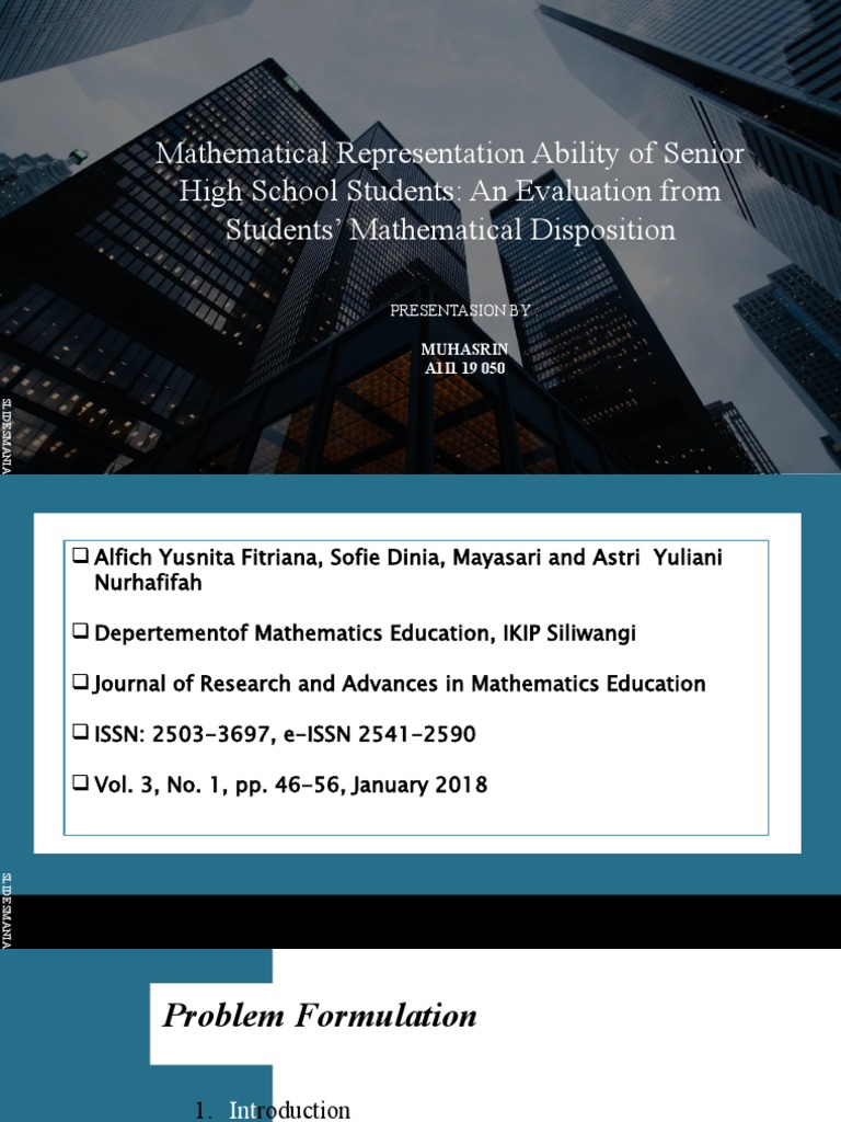 Assessing High School Students' Mathematical Representation Ability Based on Their Mathematical ...